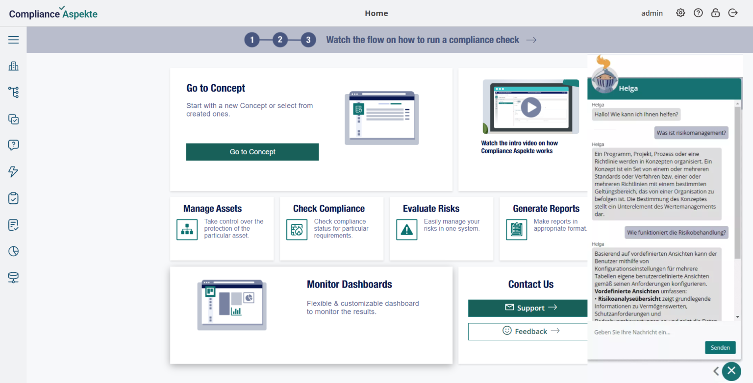 Compliance Aspekte smart Bot Helga to ease the compliance processes